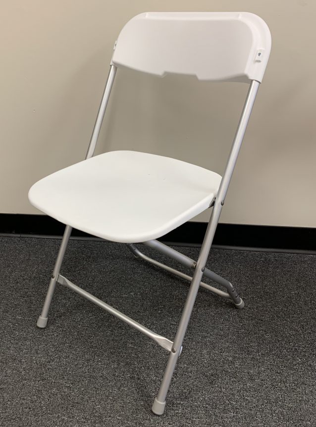 Folding Chairs for rent grey or white with padding